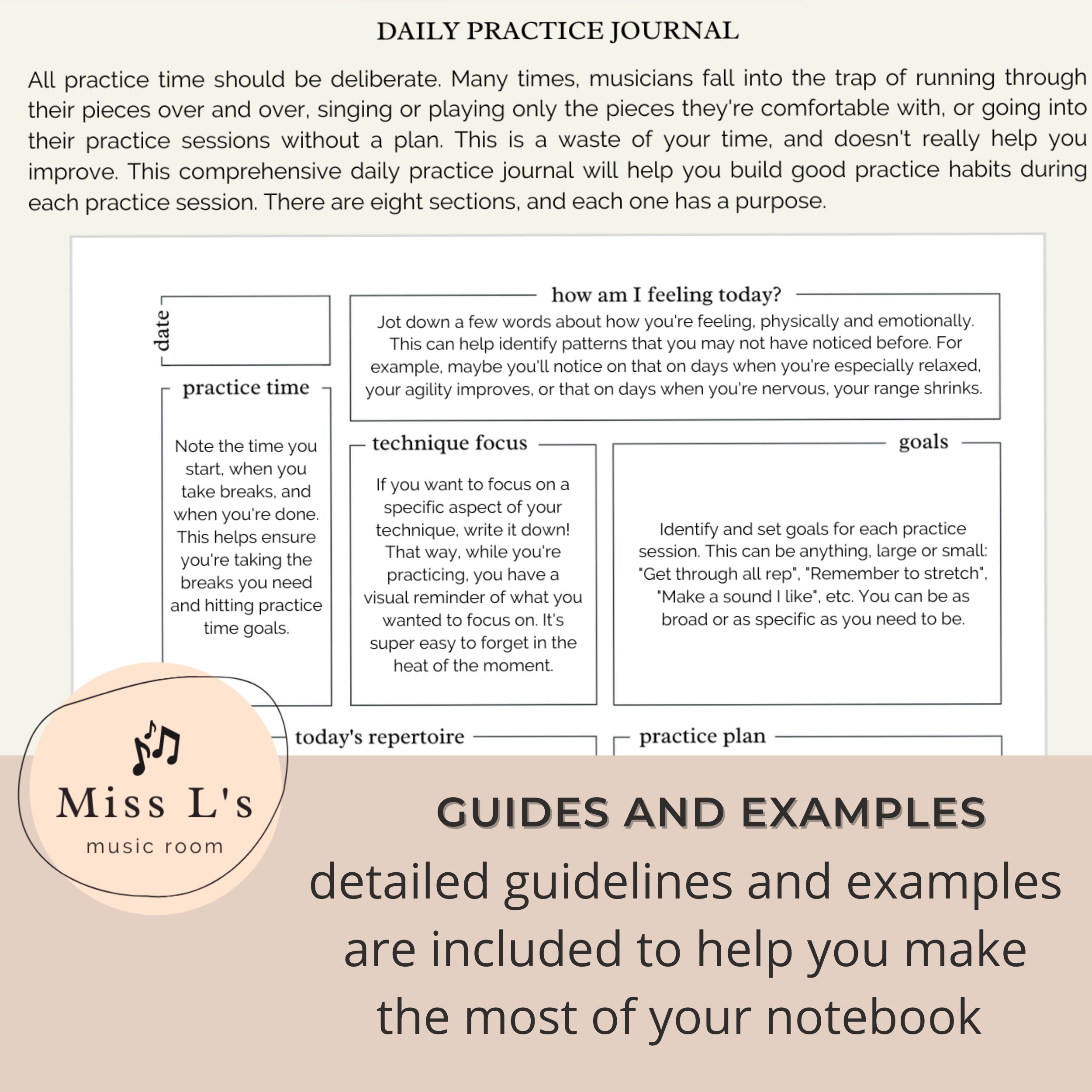 The Musician’s Notebook - Practice Journal - Etsy