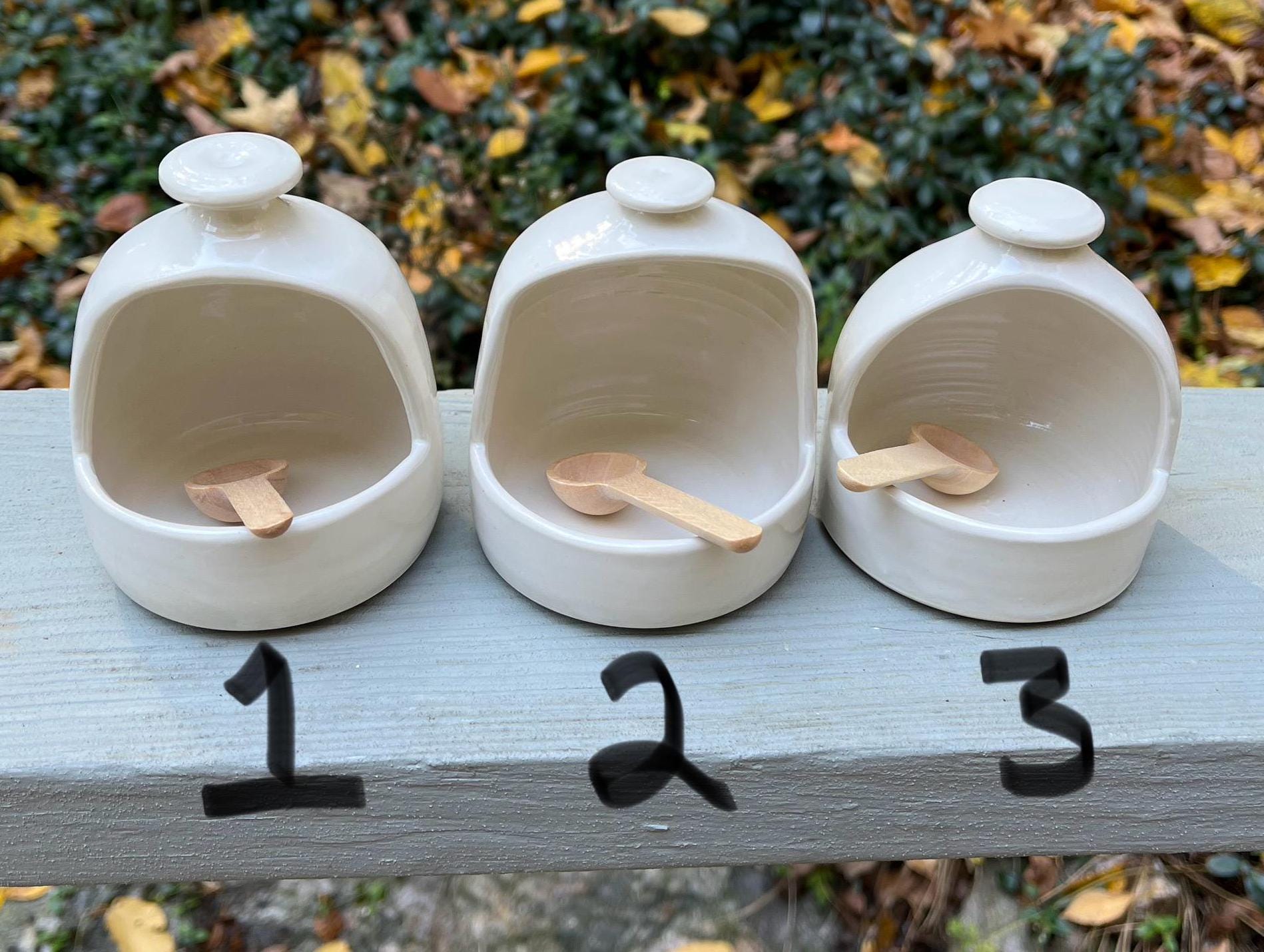 Salt Cellar Ceramic Stoneware Handmade Salt Pig Salt Pot Hostess Gift ...