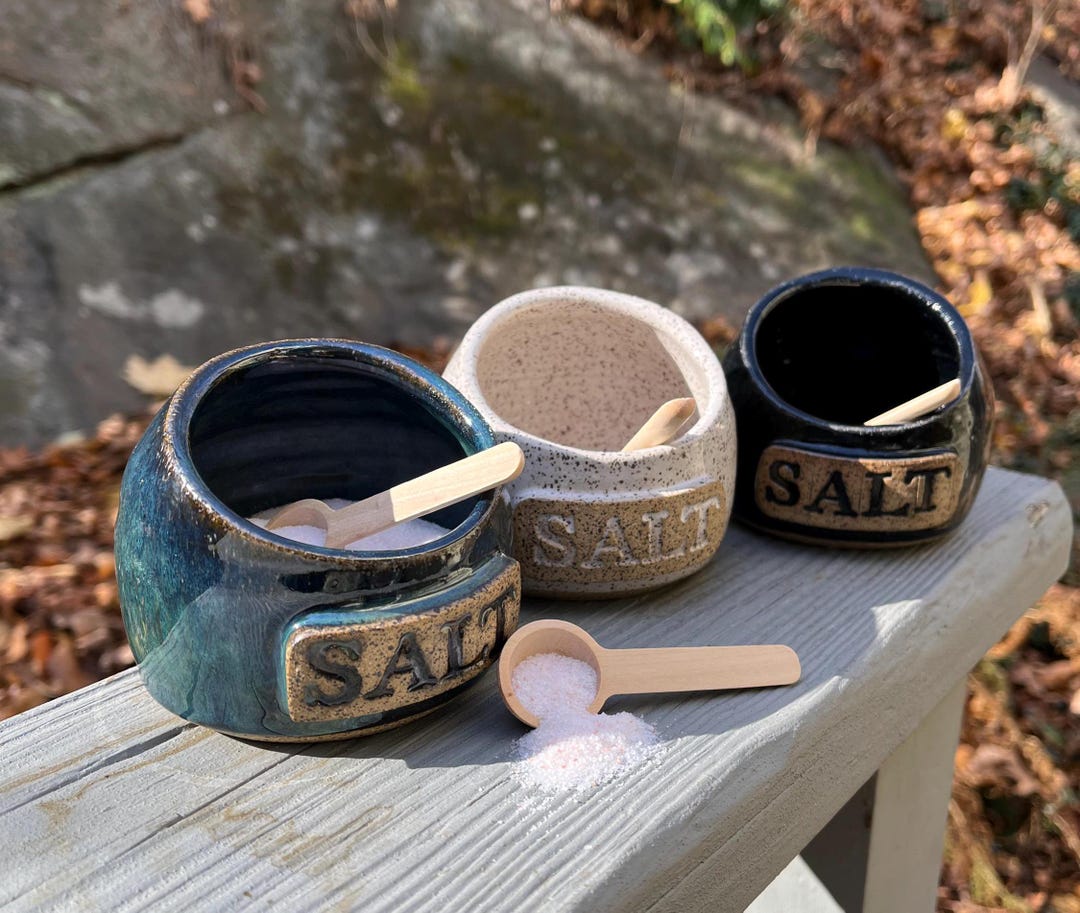 Salt Cellar Ceramic Stoneware Handmade Salt Pig Salt Pot Hostess Gift ...