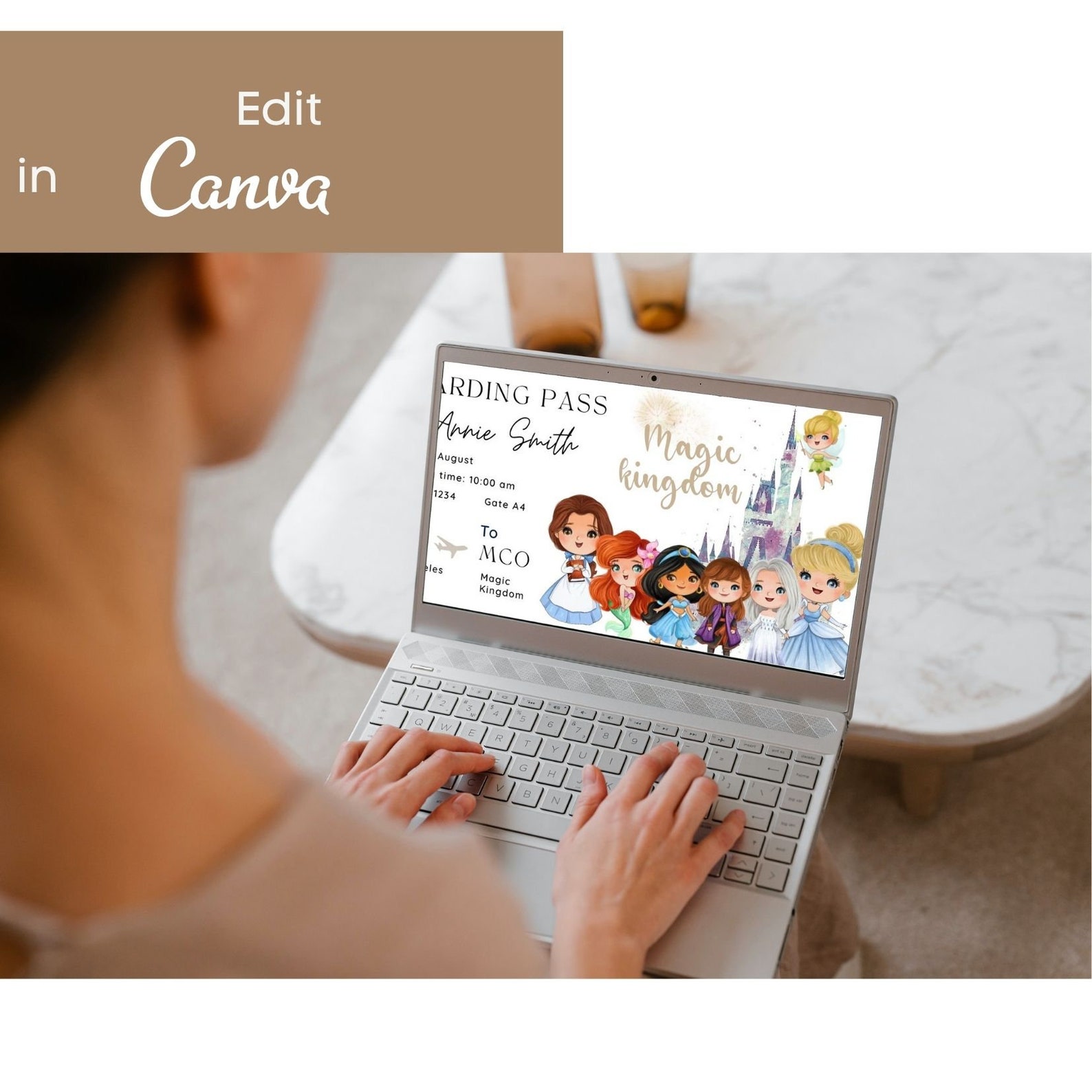 Printable Ticket to Magic Kingdom Editable, Boarding Pass to Park Theme ...