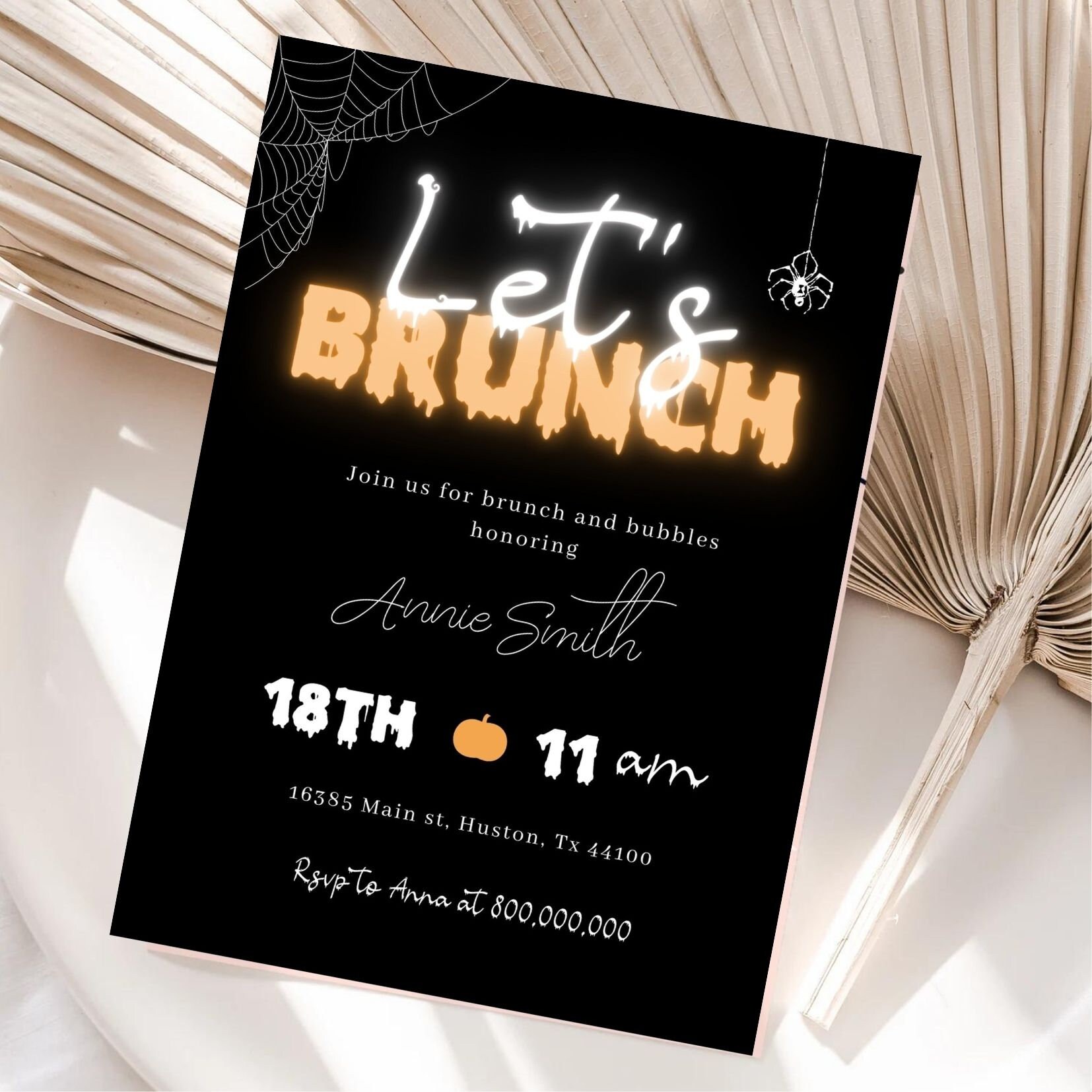 Editable and Printable Halloween Brunch Invitation Template - Etsy