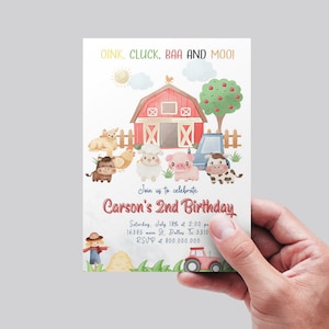Editable Farm Kid Birthday Invitation Template, Printable Farms Animals ...