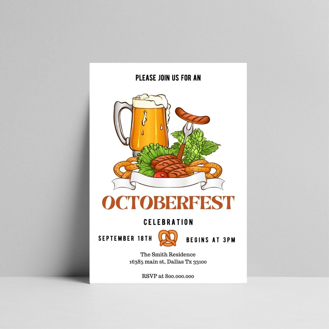 Editable and Printable Oktoberfest Invitation Template, Oktoberfest ...