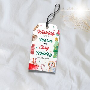 Editable and Printable Christmas Tag Template, Wishing You a Merry ...