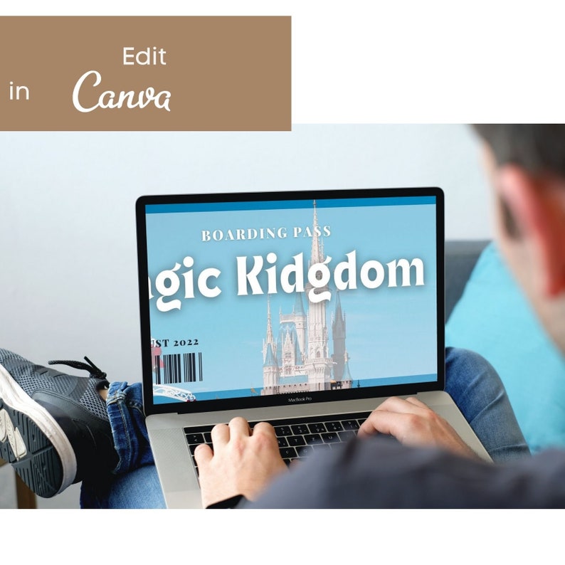 Printable Ticket to Magic Kingdom Editable, Boarding Pass to Park Theme ...