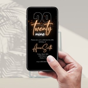 Editable Twenty Nine Birthday Party Video Invitation Template ...