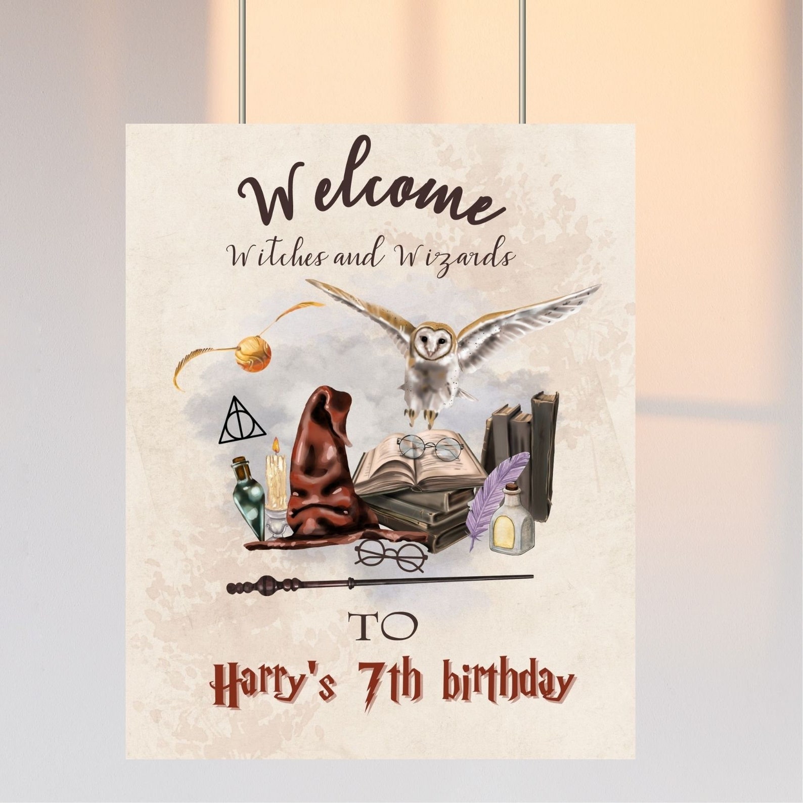 Editable Wizard Birthday Party Welcome Sign, Magical Kid Birthday Party ...