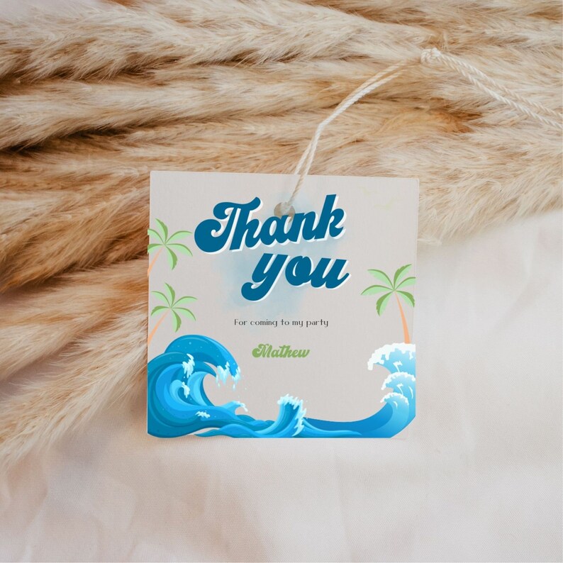 Editable and Printable Surf Favor Tag Template Surf Boy - Etsy