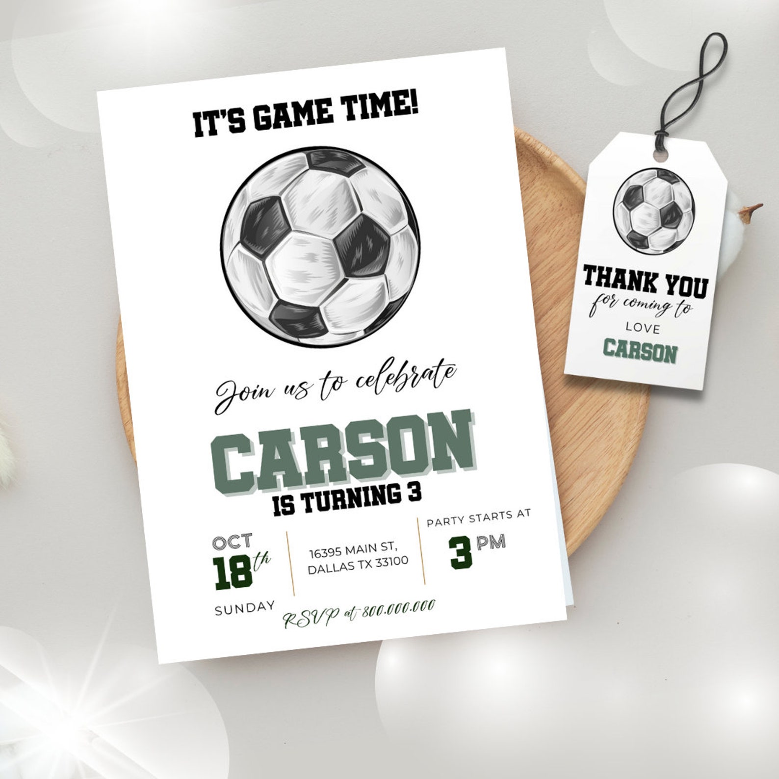 Editable and Printable Soccer Birthday Party Invitation - Etsy
