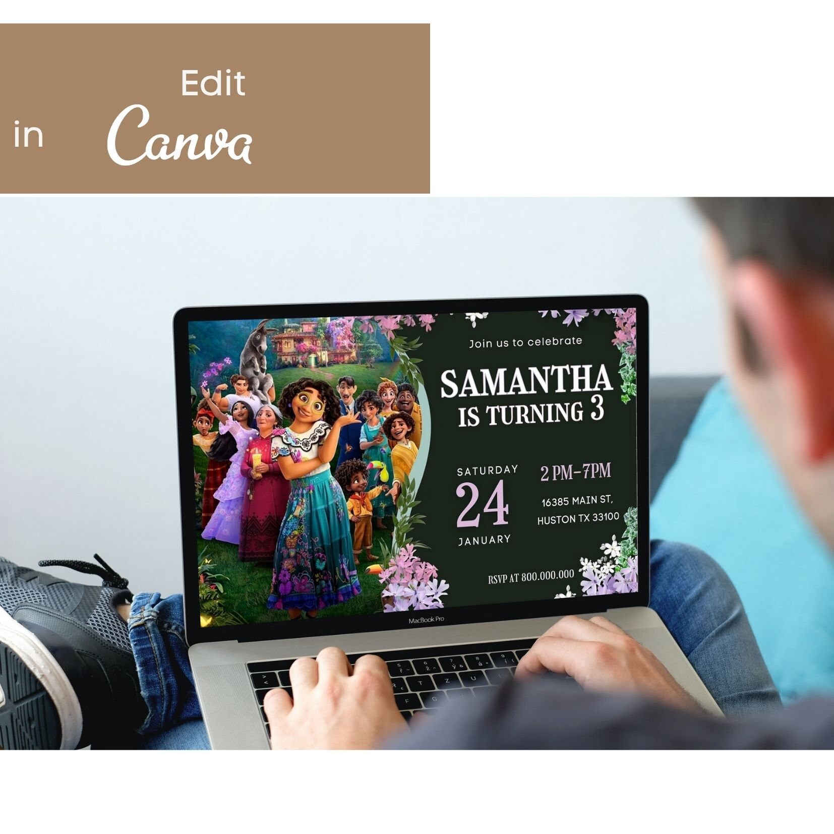 Printable and Mobile Girl Encanto Birthday Party Invitation - Etsy