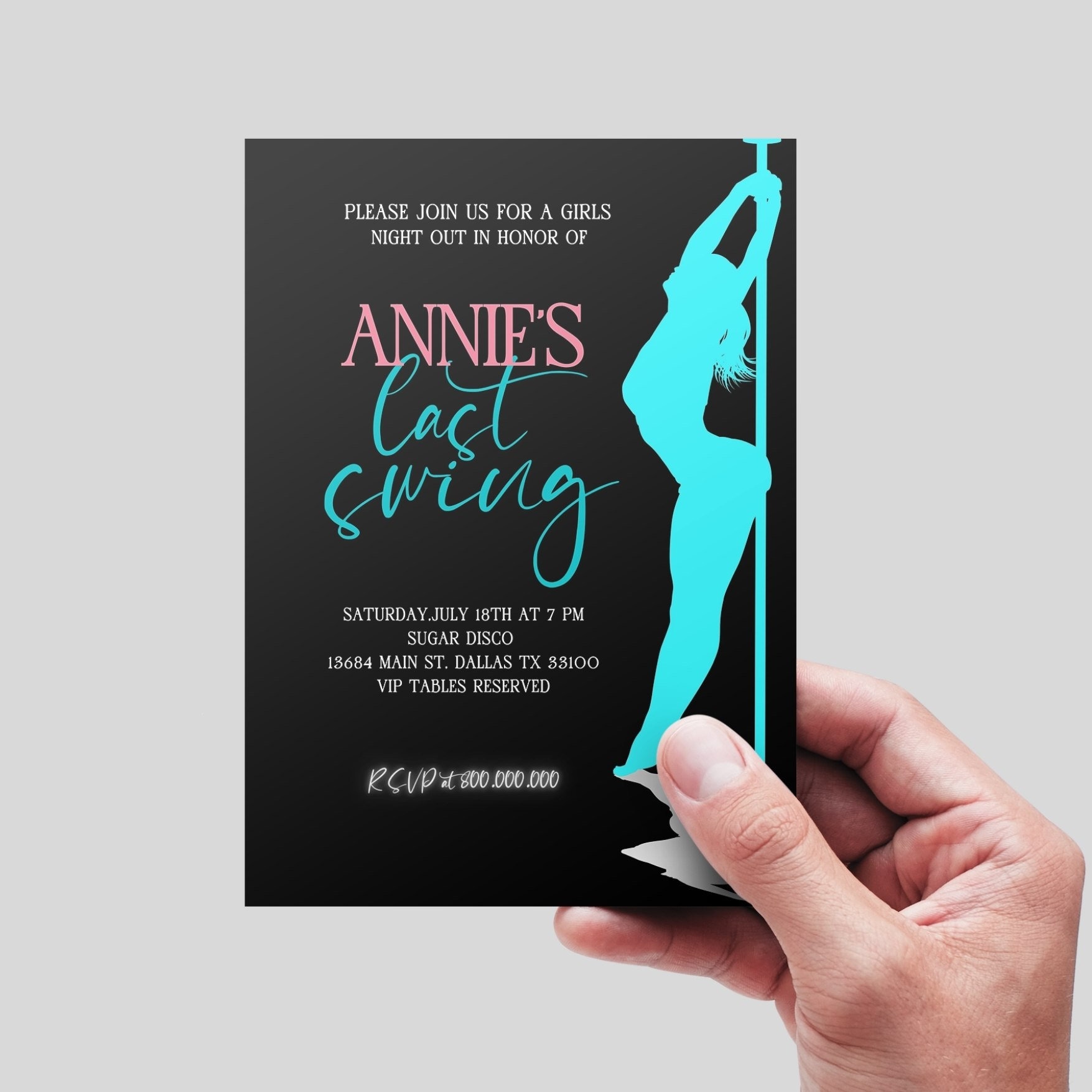 Editable Last Swing Girl Invitation Template Neon Light - Etsy