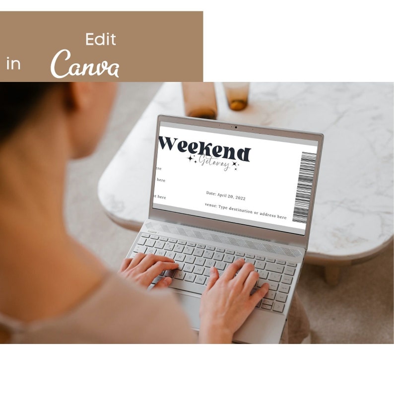 Editable and Printable Weekend Getaway Ticket Template Modern - Etsy