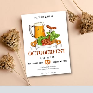 Editable and Printable Oktoberfest Invitation Template, Oktoberfest ...