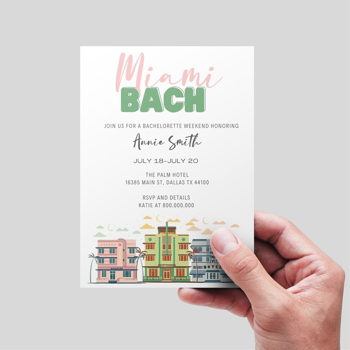 Editable and Printable Miami Bachelorette Invitation Template - Etsy