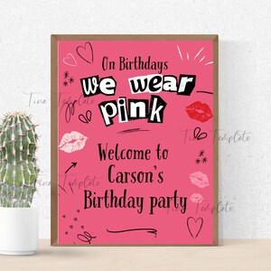 Editable Mean Girls Inspired Welcome Sign Birthday Template, Burn Book ...