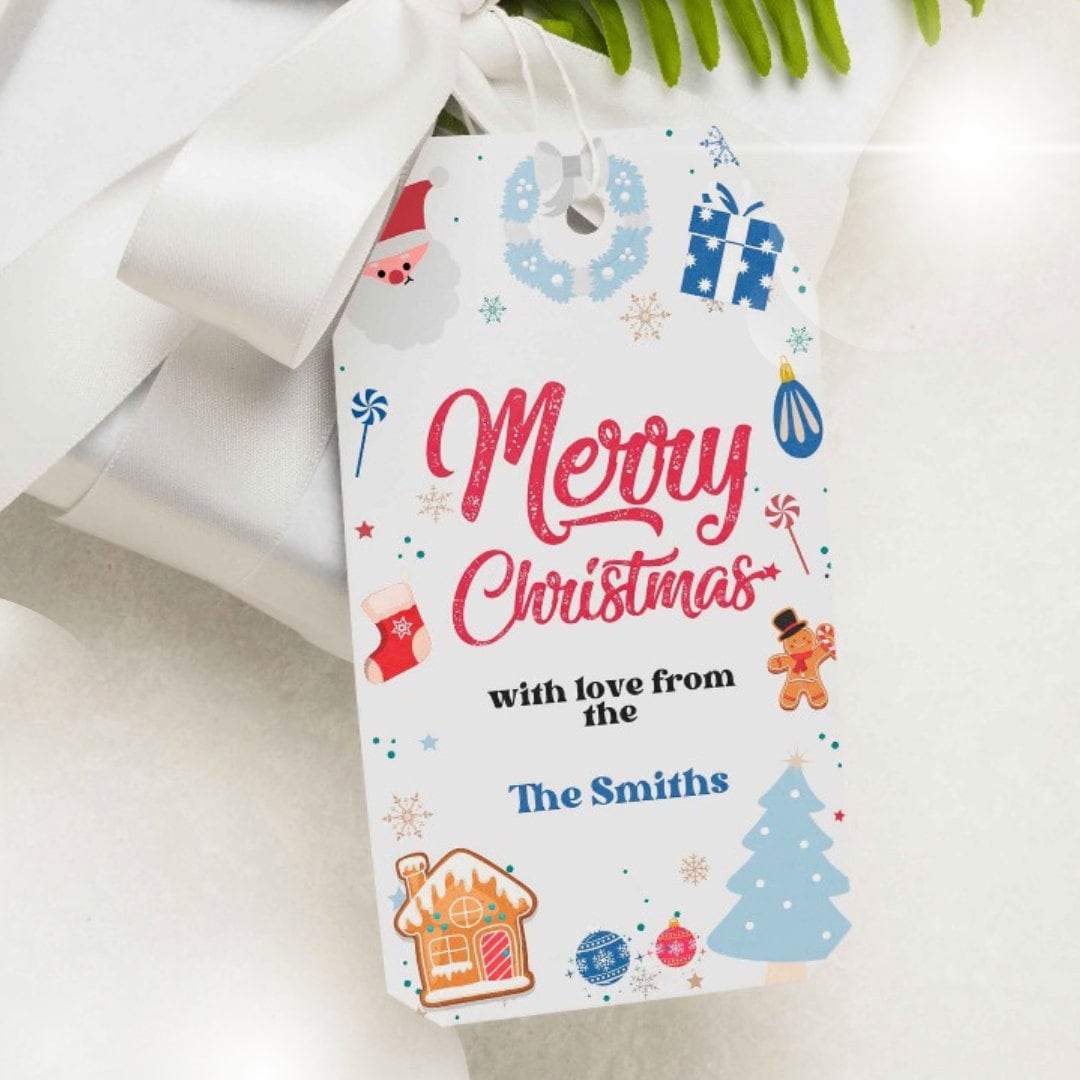 Editable and Printable Merry Christmas Tag Template, Wishing You a ...