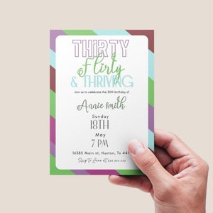 Printable and Editable 13 Going 30th Birthday Invitation Template ...