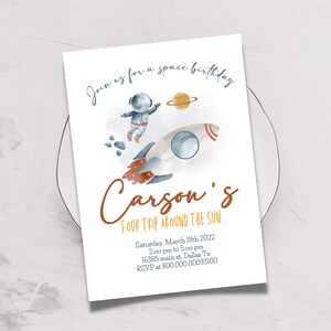 Editable and Printable Outer Space Kid Birthday Invitation Template ...