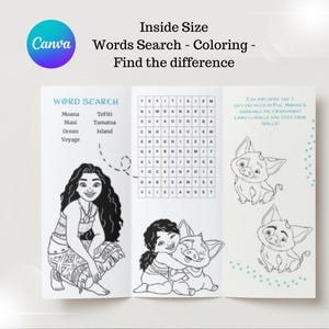 Printable and Editable Baby Moana Birthday Tri-fold Activity Sheet ...