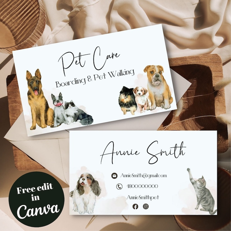 Pet Sitting Business Cards - Etsy