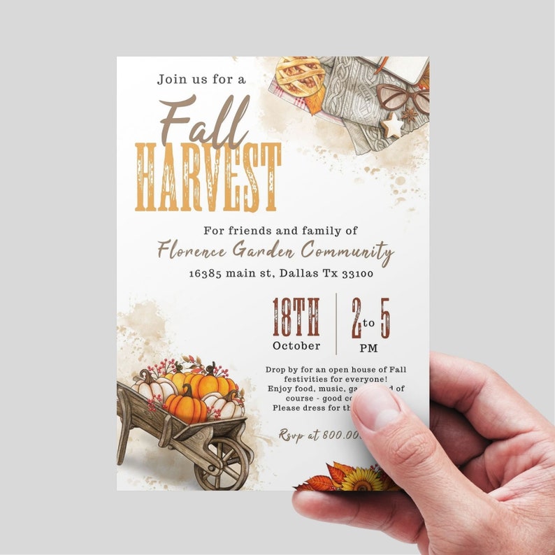 Editable and Printable Fall Harvest Party Invitation Fall - Etsy