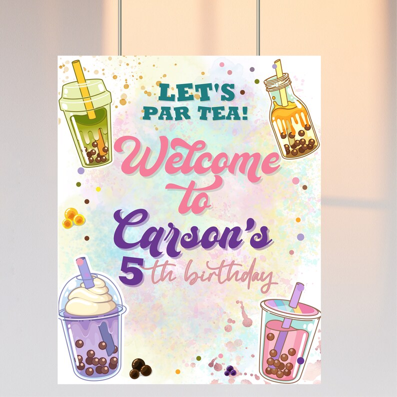 Editable and Printable Boba Tea Welcome Sing Template Boba - Etsy UK
