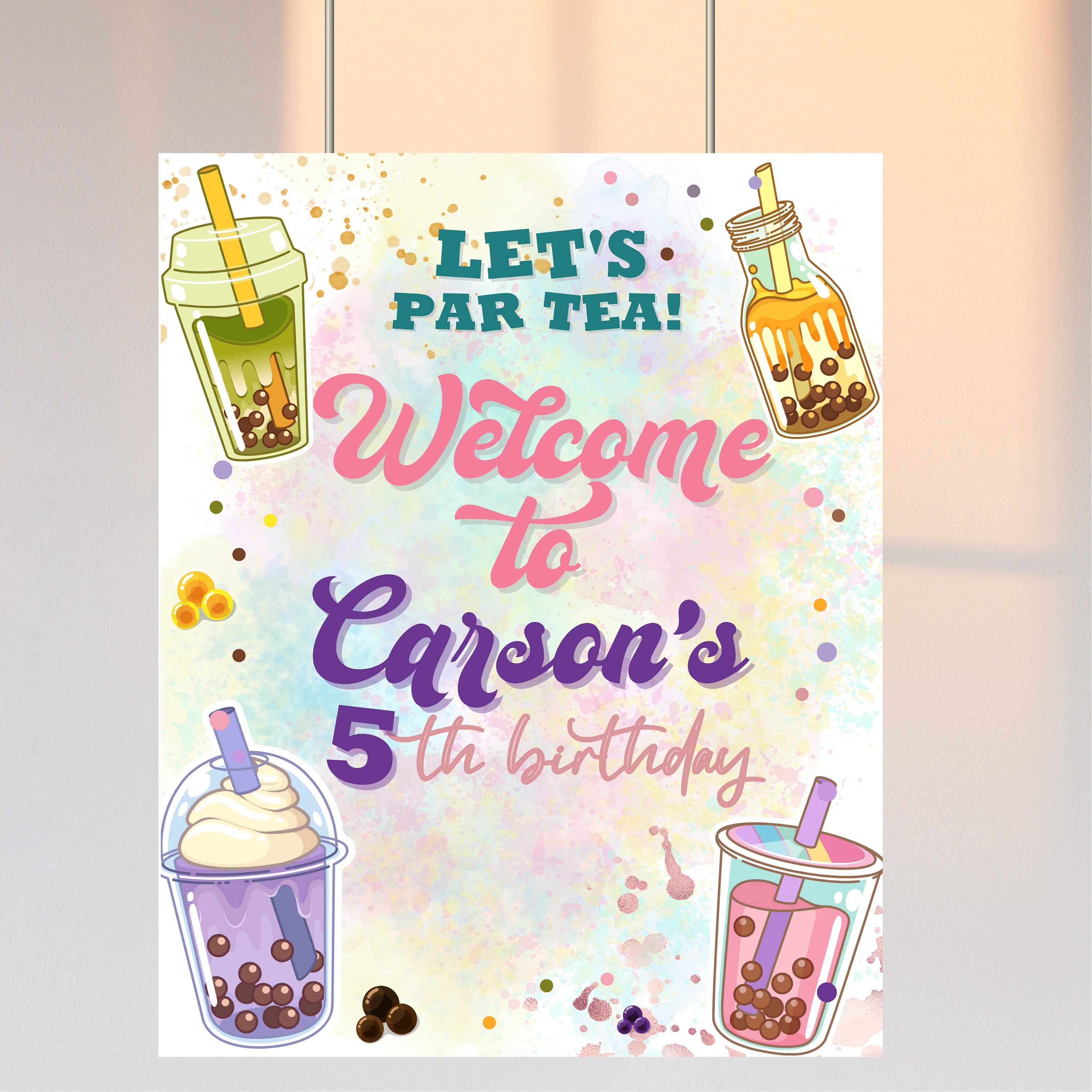 Editable and Printable Boba Tea Welcome Sing Template Boba - Etsy UK