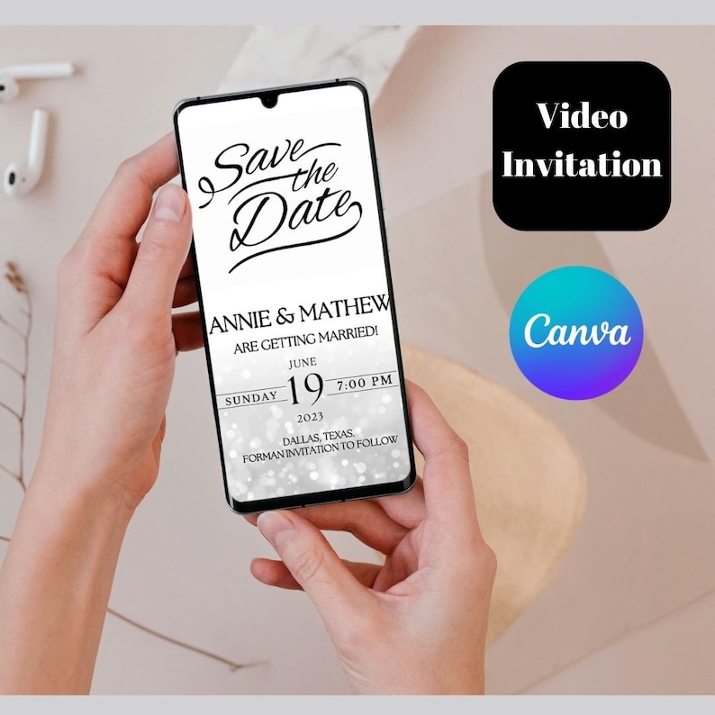 Electronic Save the Date Video Template Save the Date - Etsy