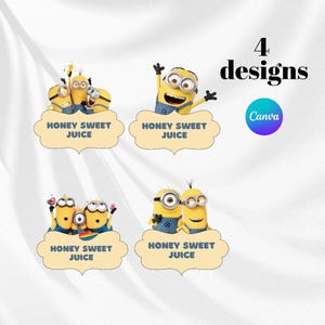 Editable and Printable Minion Party Drink Label Template, Minion Party ...