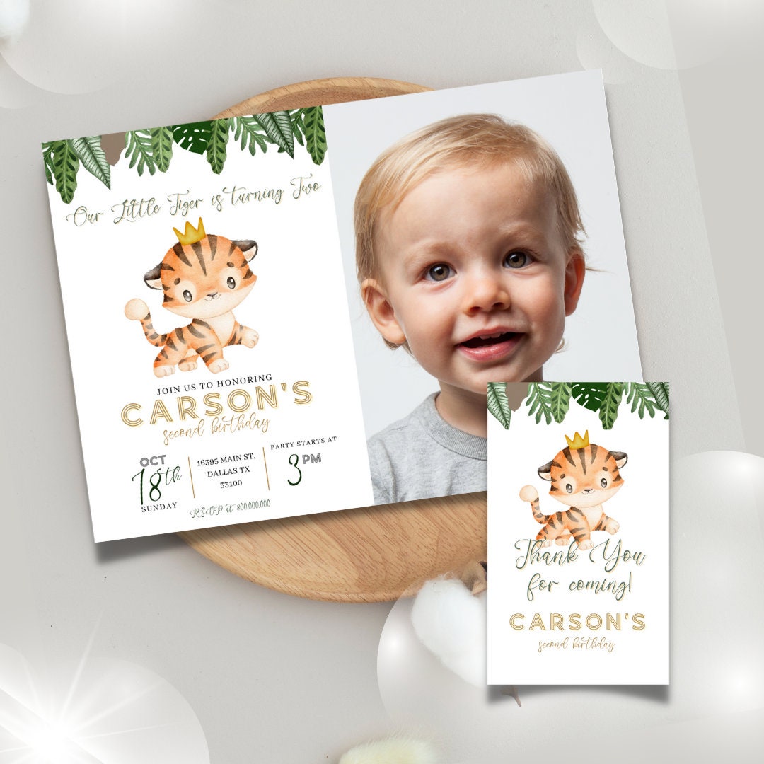 Editable and Printable Our Little Tiger Birthday Party Invite, Tiger ...