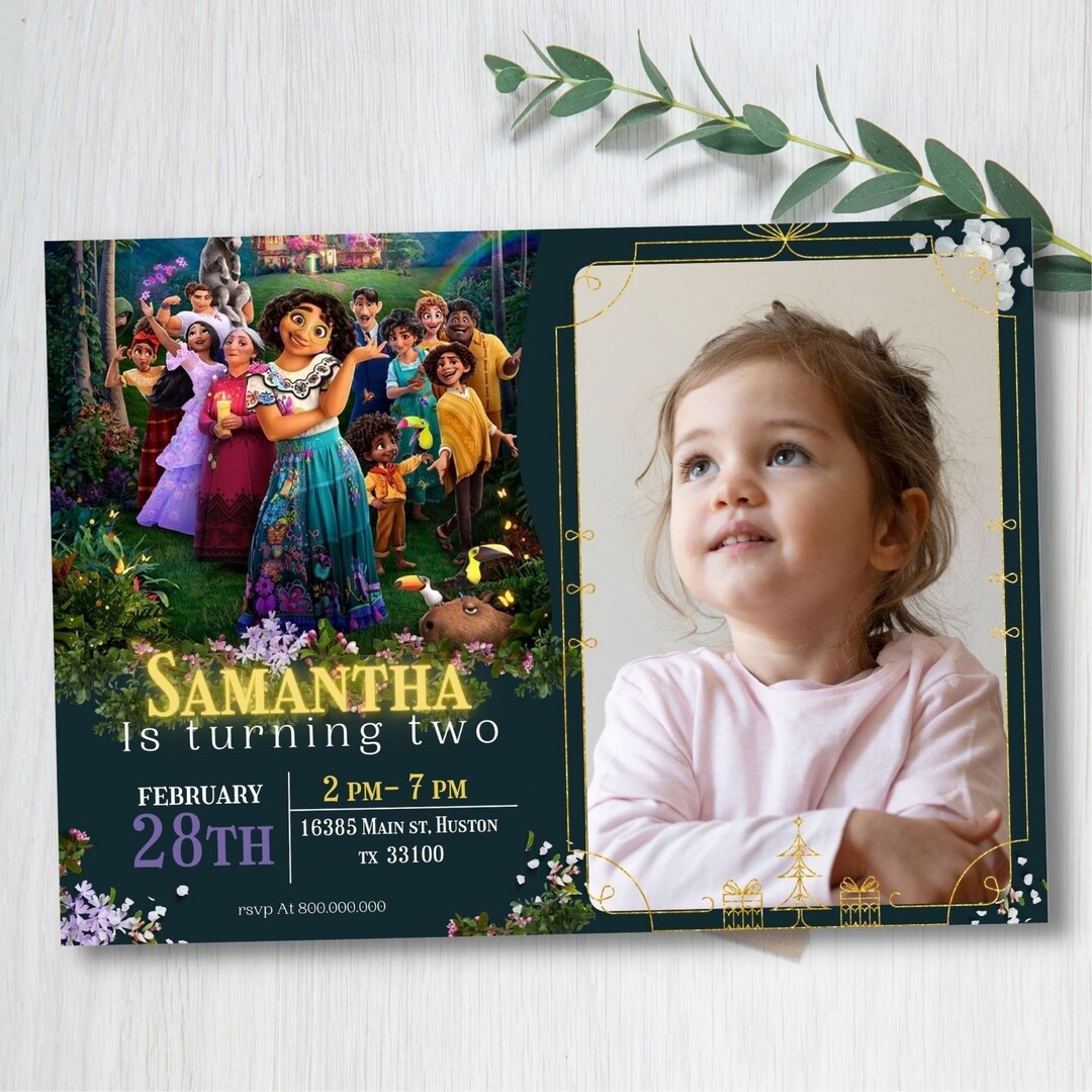 Printable Photo Frame Encanto Birthday Party Invitation, Editable ...