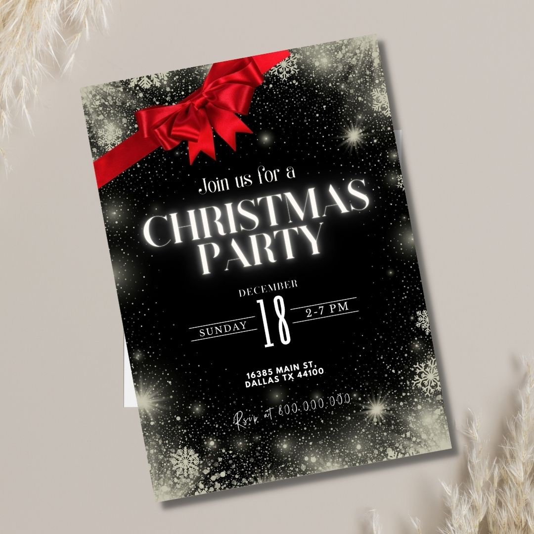 Editable and Printable Christmas Party Invitation Template - Etsy