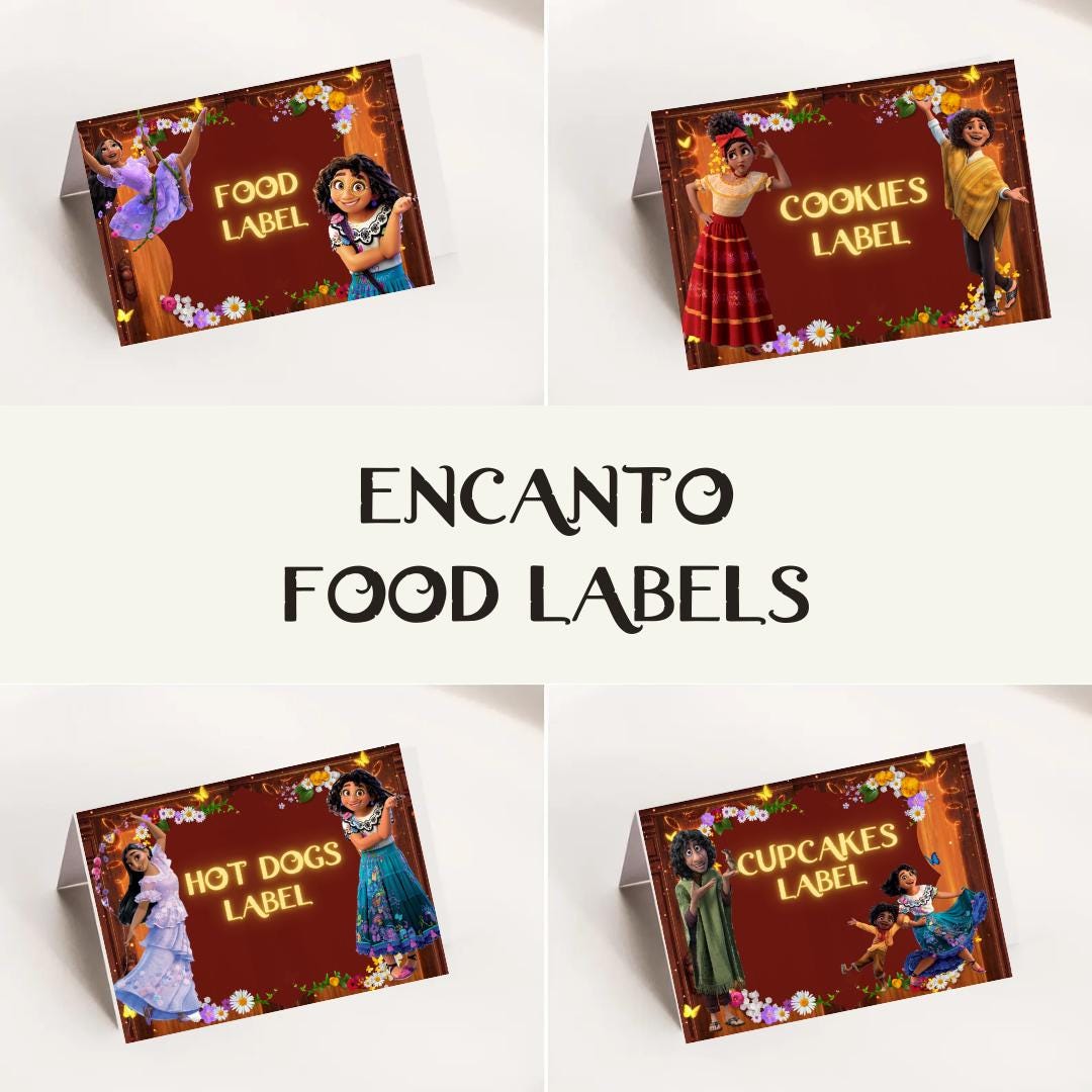 Encanto Food Labels Editable Template, Encanto Party Decoration ...