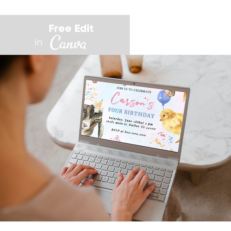 Printable and Editable Farm Animals Kid Birthday Party - Etsy