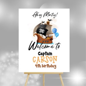 Editable and Printable Pirate Birthday Welcome Sign Template, Pirate ...
