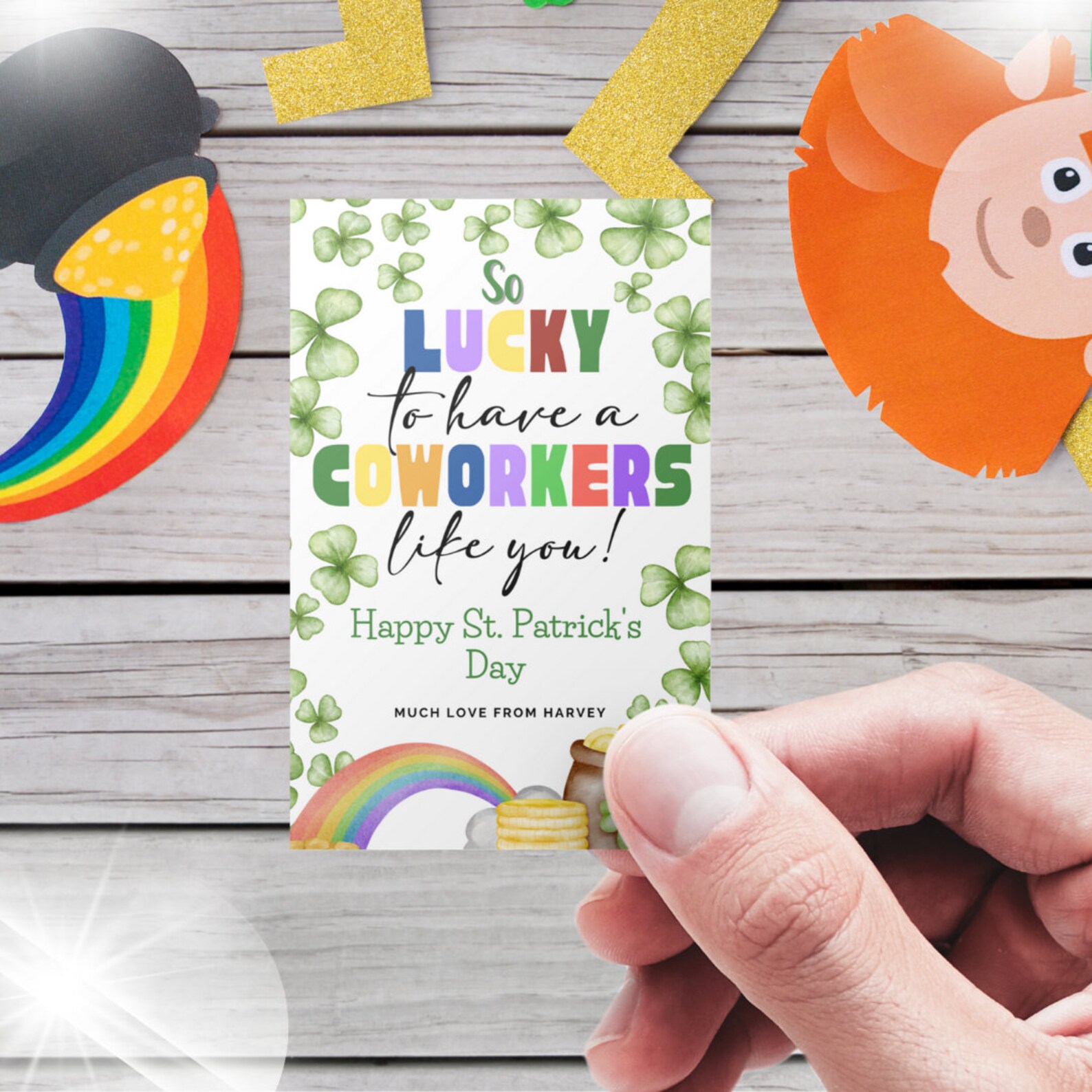 Editable St. Patrick's Day Cowokers Appreciation Gift Tag Template, so ...