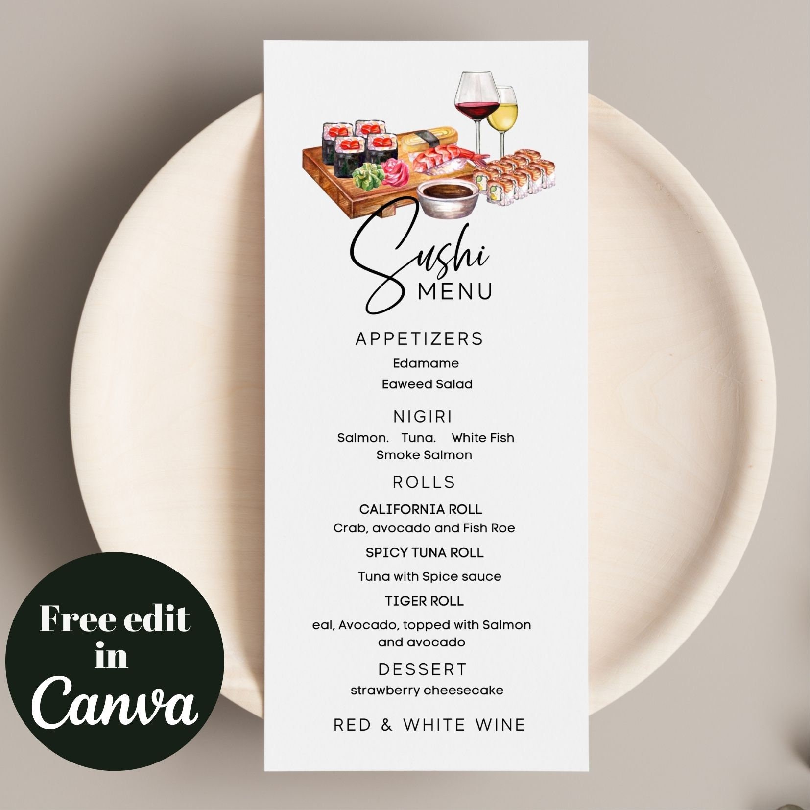 Sushi Menus Designed Well