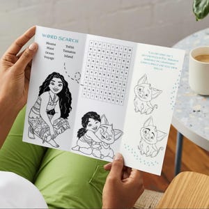 Printable and Editable Baby Moana Birthday Tri-fold Activity Sheet ...