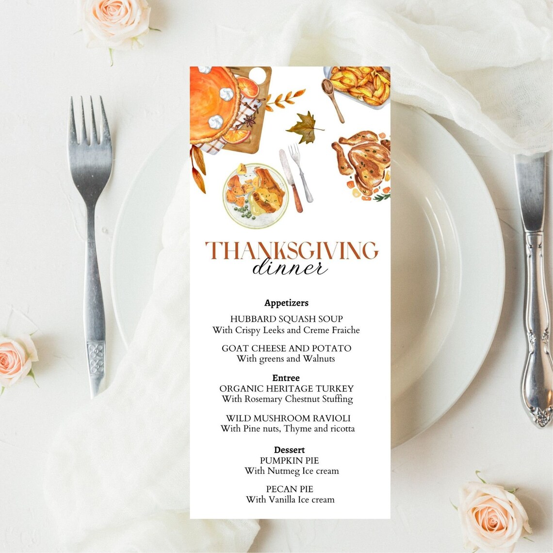 Editable and Printable Thanksgiving Menu Template - Etsy