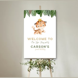 Editable and Printable Our Little Tiger Birthday Welcome Sign, Tiger ...