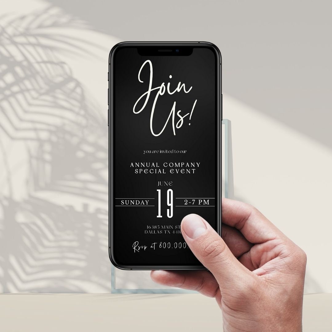 Video Mobile Elegant Business Invitation Template Corporate - Etsy ...
