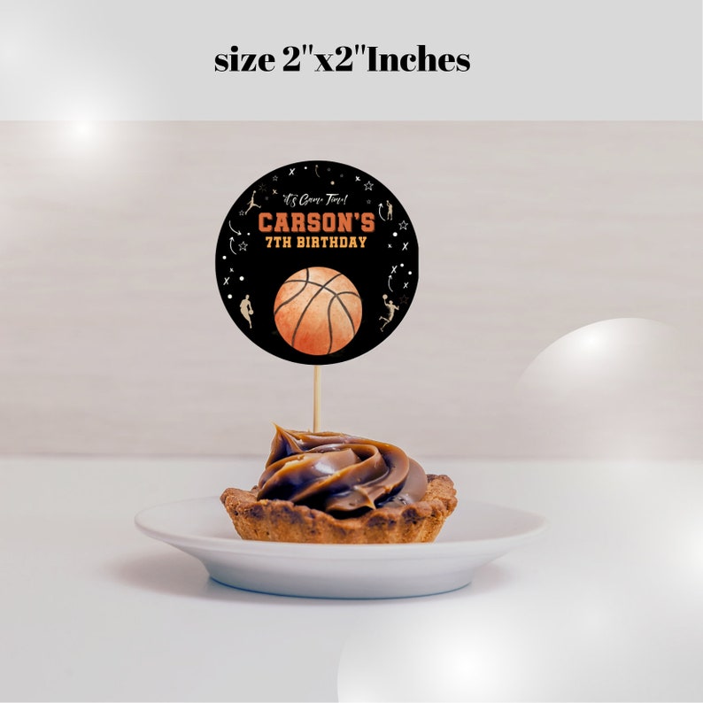Editable and Printable Basketball Birthday Cupcake Toppers - Etsy