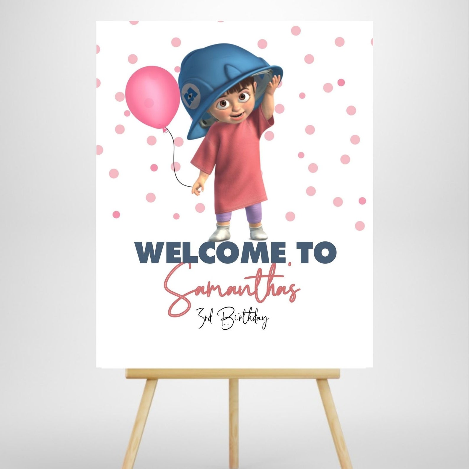 Printable and Editable Monsters Boo Kid Birthday Welcome Sign Template ...