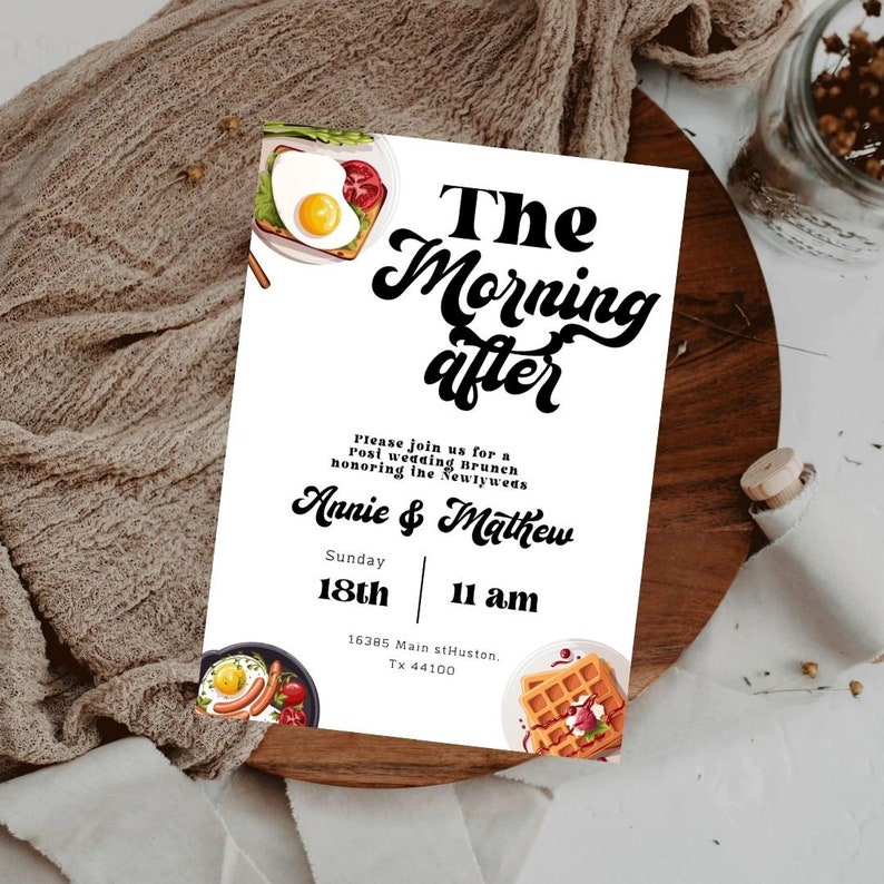 Editable and Printable the Morning After Breakfast Invitation - Etsy