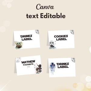 Editable and Printable Star War Food Labels Template, Star War Party ...