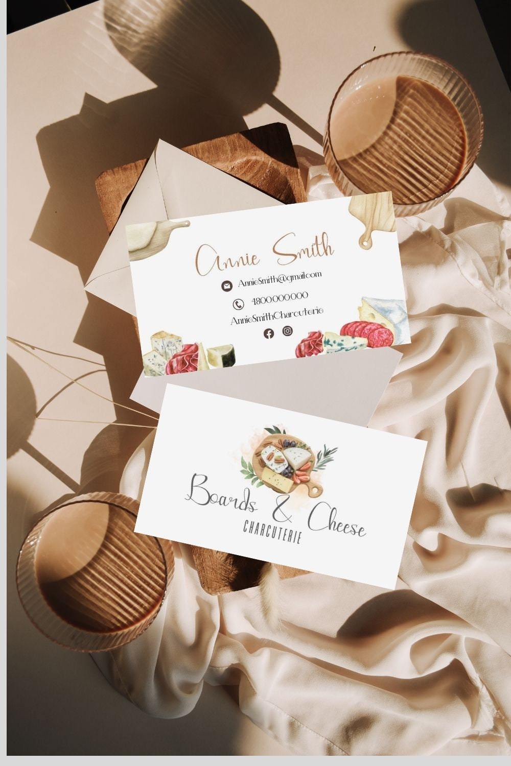 Editable Charcuterie Business Card Design Template, Cheese Board ...