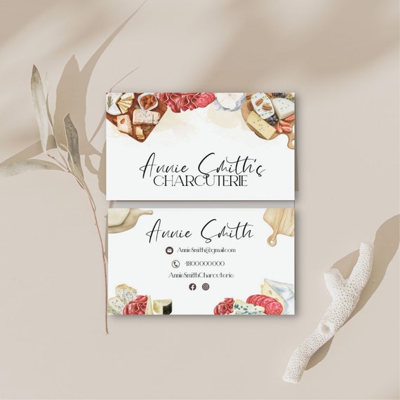 Editable Charcuterie Business Card Design Template Cheese - Etsy