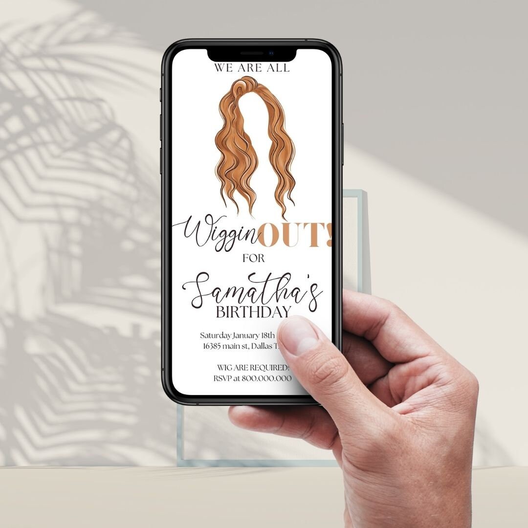 Mobile Wig Party Invitation Template Phone Wigginout Party - Etsy