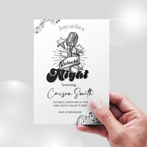 Editable and Printable Karaoke Night Party Invitation Template, Karaoke ...