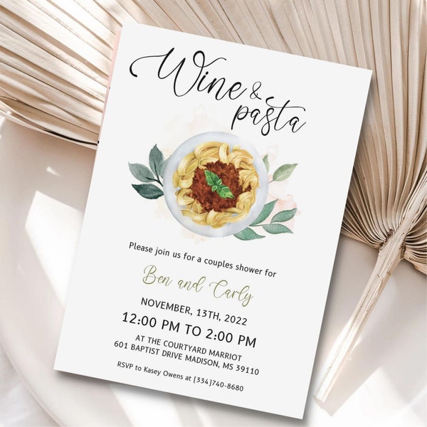 Wine and Dinner Invitation - Etsy